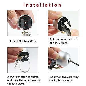 Pioneeryao Bell for Bike, Bike Bicycle Bell for Road Bike Mountain Bike BMX Bikes (Black-1)