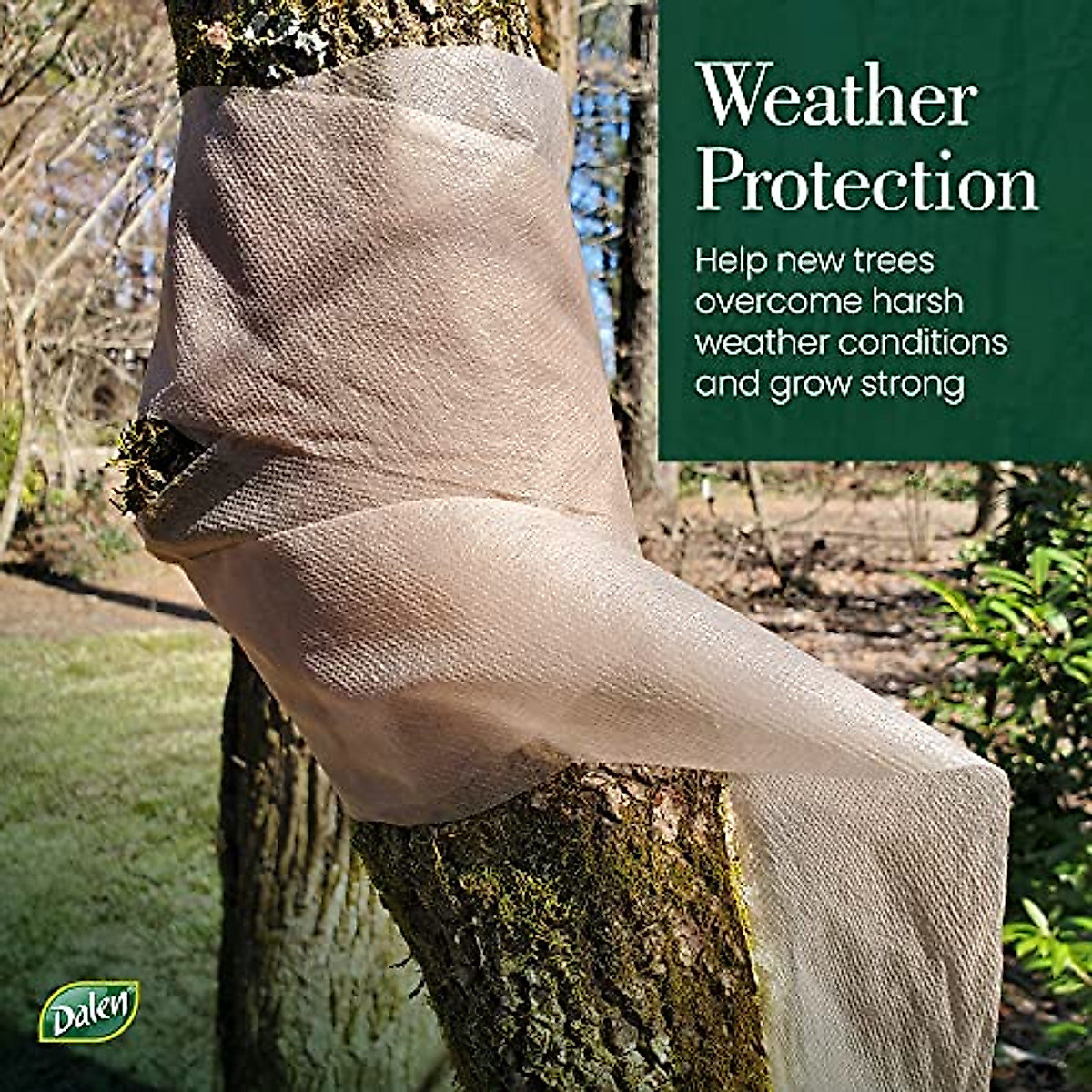Dalen Protective Tree Wrap and Breathable Material – Non-Toxic and Reusable Protection – Stimulates Faster Growth and Healthier Trees – 3" Wide x 50' Long