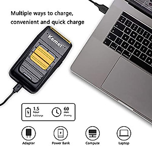KEMEI Double Foil Professional Electric Shaver for Razors Head for Bald Barber Supplies Hair & Beard Trimmer Cordless Rechargeable Gifts for Men Fathers Husband Boyfriend