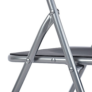 FurnitureR Plastic Folding Chairs 6 Pack Lightweight Portable Commercial Chair with Steel Frame and Carrying Handle for Home Office Waiting Room Meeting No Assembly Required (Black)