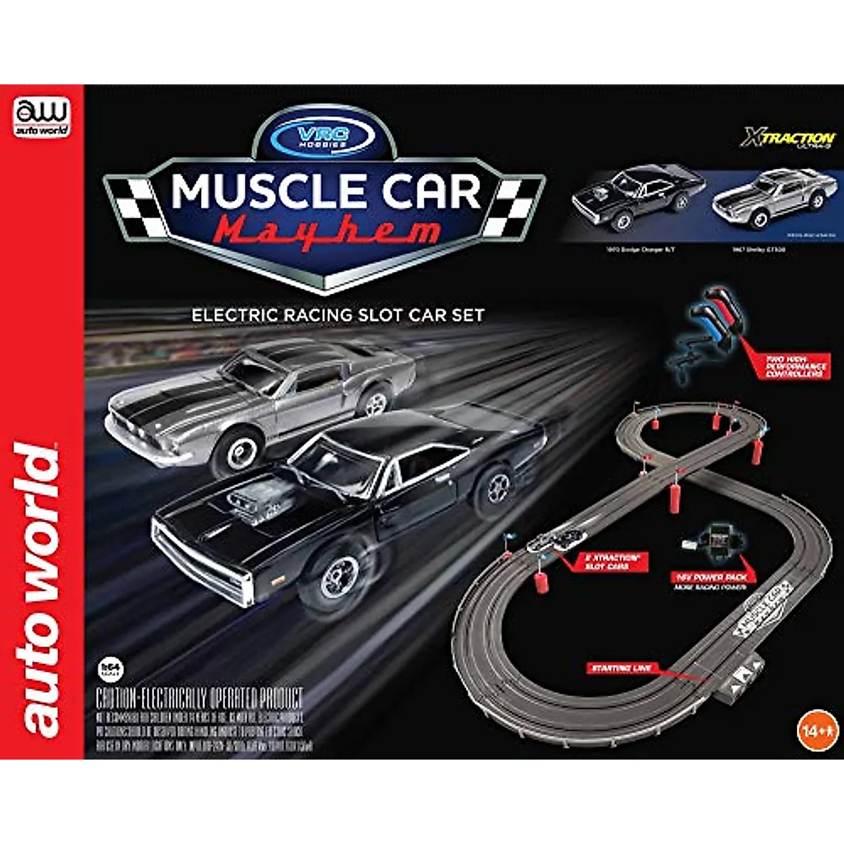 Auto World/VRC Hobbies Muscle Car Mayhem HO Scale Slot Car Race Set CP7605