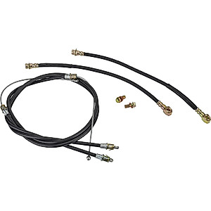 Speedway Motors Rear End Disc Brake Conversion Kit, Includes Single Piston Calipers, E-Brake Cables, D154 Pads, Rubber Hoses, Caliper Brackets, Fits 9 Inch Ford Truck