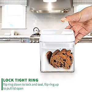 DRAGONN 10 Piece Airtight Food Storage Container Set with Labels, Pantry Organization and Storage, Keeps Food Fresh, Big Sizes Included, Durable, BPA Free Containers, DN-KW-FS10