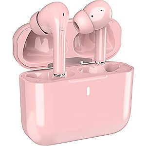 ANTSONIC Wireless Earbuds,Bluetooth Headphones 5.1, Active Noise Cancelling Headphone, with Charging Case,Touch Control, 40 Hours Playback - Pink