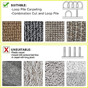 WILLBOND Cable Grip Floor Cable Cover Cords Cable Protector Cable Management Only for Commercial Office Carpet (Black,19.69 ft)