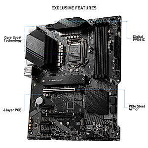 MSI Z490-A PRO ProSeries ATX Motherboard (10th Gen Intel Core, LGA 1200 Socket, DDR4, Dual M.2 Slots, USB 3.2 Gen 2, 2.5G LAN, DP/HDMI)