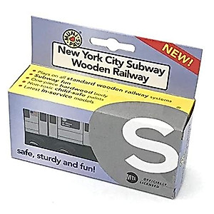 MUNI PALS Munipals New York City Subway Wooden Railway (A Division/IRT) S Train/42 St Shuttle–Child Safe and Tested Wood Toy Train