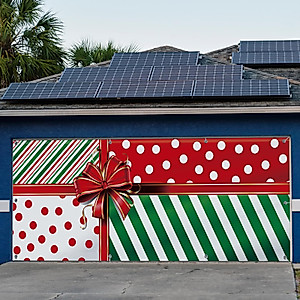 Wovweave Christmas Banners Merry Box Outdoor Wall Cover Decorations Hanging Backdrop Banner for New Year Mural Winter Holiday Party Background Supplies