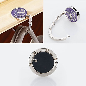 FOME Handbag Hanger, Set of 4 Foldable Purse Hook Purse Table Hook Holder Bag Hanger Hook Mixed Color,Butterfly Shape,1.77x3.54in