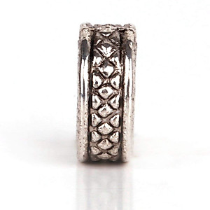 RUBYCA 50pcs Tibetan Silver Tone Spacer Beads Fit European Charms Bracelet Ring Edges