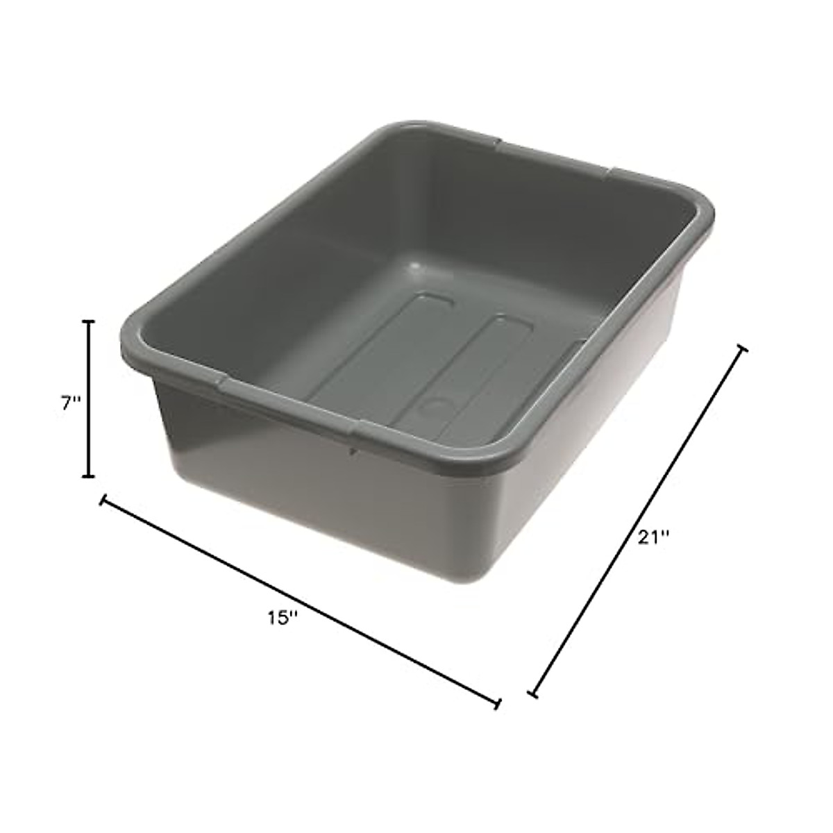 Cambro 21157CBP180 Cambox 21" x 15" x 7" Light Gray Polyethylene Plastic Bus Box with Ribbed Bottom, Pack of 1
