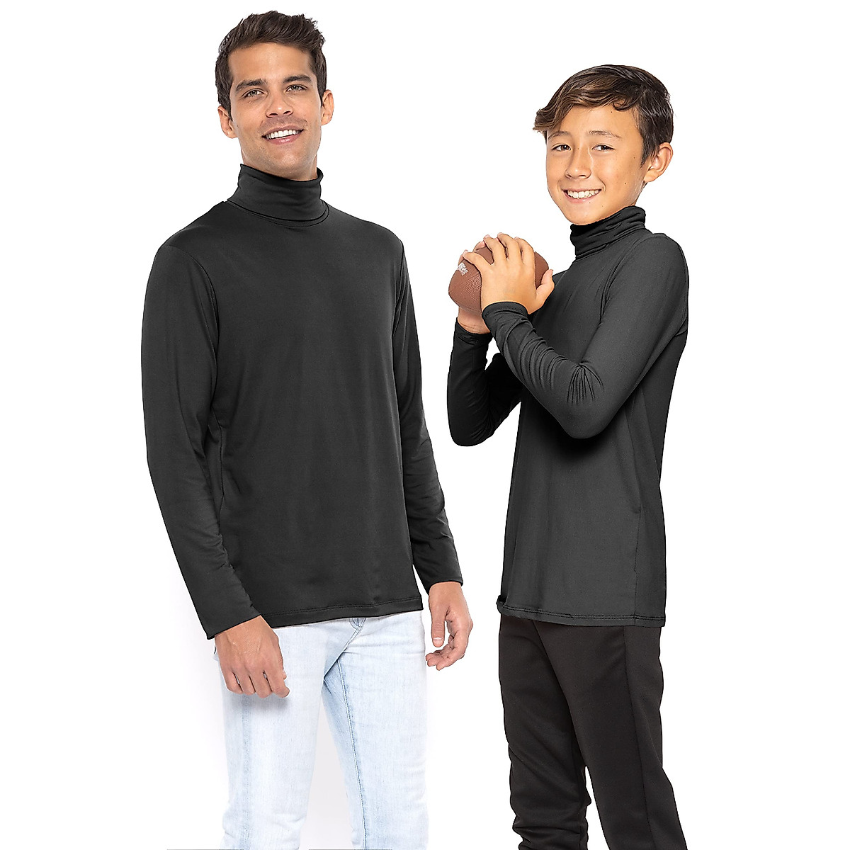 STRETCH IS COMFORT Boy's DTY Turtleneck Black Size 16