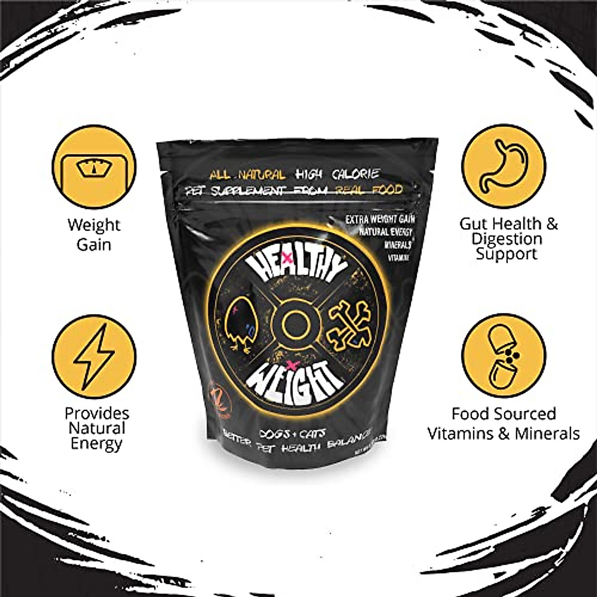 ROGUE PET SCIENCE Healthy Weight - Natural Weight Gainer For Dogs - High Calorie Tasty Dog Food & Cat Food Topper - Supports Weight Gain, Gut Health & Digestion - Helps Provide Natural Energy (1/2 lb)