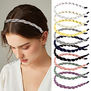 ZIRICHER Thin Headbands for Women,Metal Spring Hair Hoop Headbands,Non Slip Sports Hairband For Girls Skinny Wire Comfortable Headband