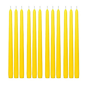 Zest Candle Inch, Yellow 12-Piece Taper Candles, 12", 12 Count