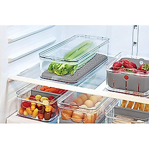iDesign Recycled Plastic Crisp Large Divided Fruit and Vegetable Storage with Easy to Grip Integrated Handles Designed to Keep Food Fresh Longer, 14. 82" x 6. 32" x 3. 76"