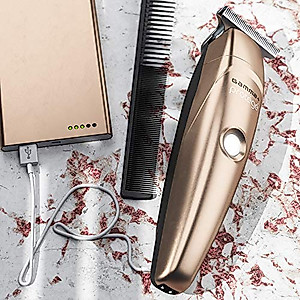 GAMMA+ Protege Cordless Clipper and Trimmer Combo Set, Barbers, Micro USB, Taper Blade, Guards, Great Beginner Set Men or Women, Matte Metallic Gunmetal