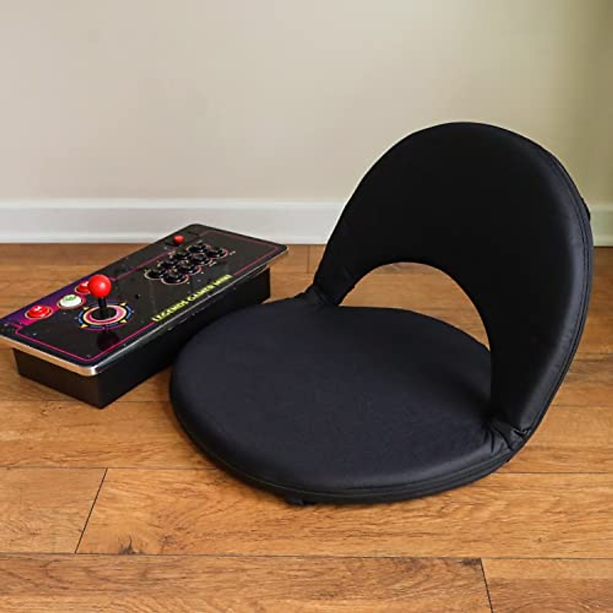 Trademark Innovations Portable Multiuse Adjustable Recliner Stadium Seat, Black