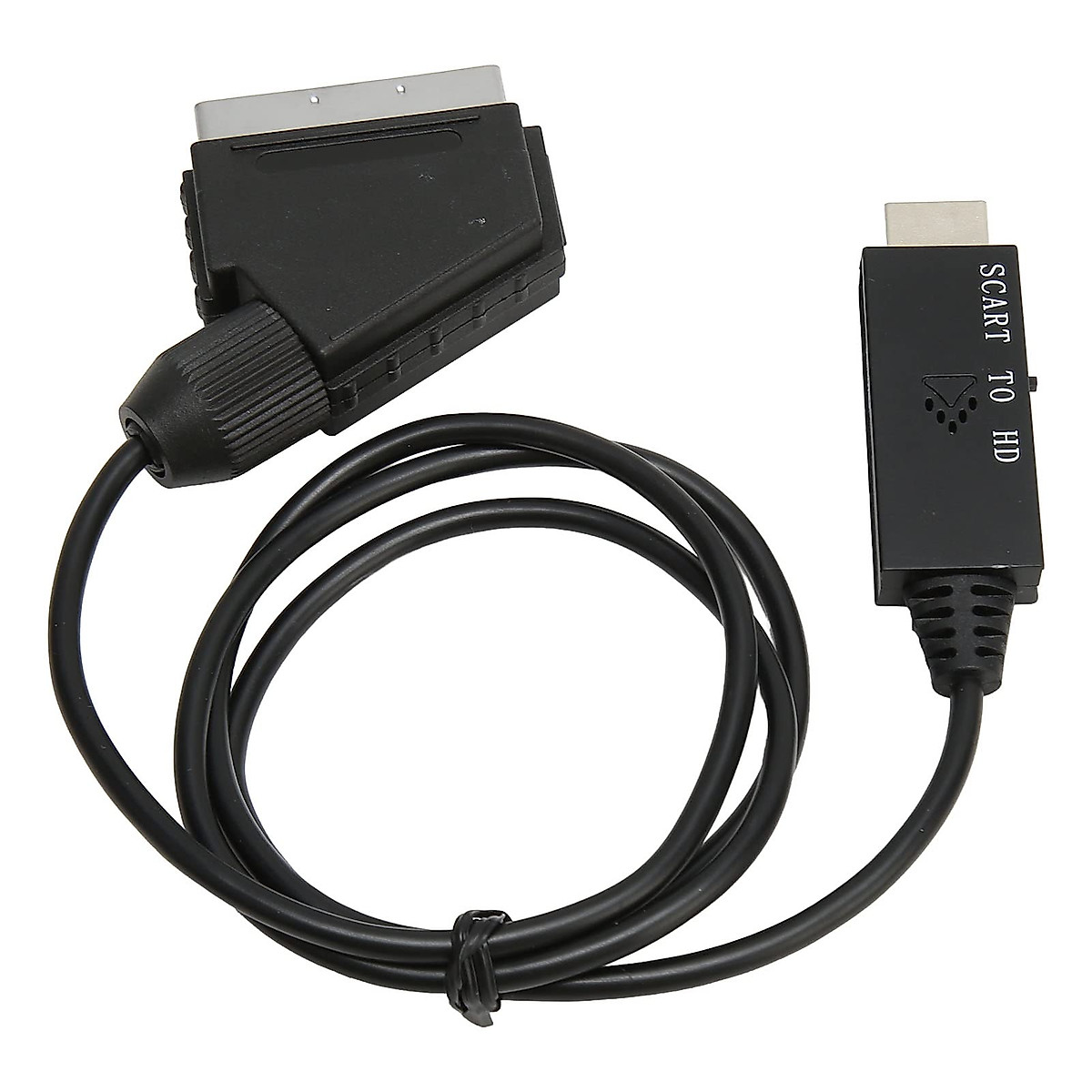 Scart to Converter Adapter, 1080P 60Hz HD Video, USB Power Cable, Plug and Play, for VHS DVD CRT TVs