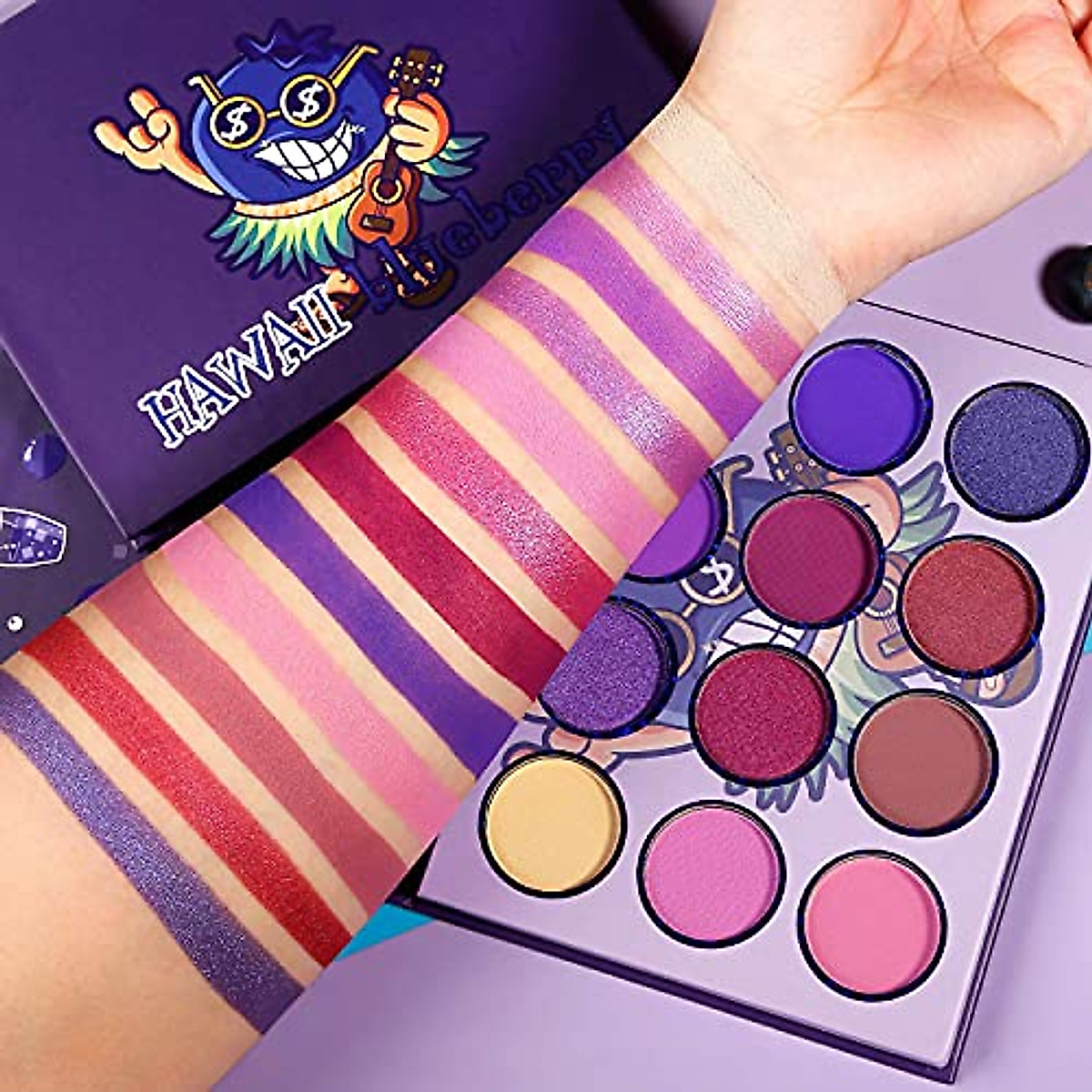 DE'LANCI Purple Eyeshadow Palette, 12 Colors Dark Light Purple Eyeshadow Palette, Ultra Pigmented Matte Shimmer Bright Blue and Purple Eye Shadow Pallet Violet Blueberry Eye Shadow Palettes, Blendable