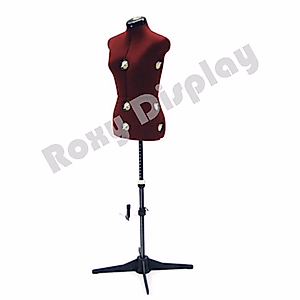 (JF-FH-8) ROXYDISPLAY 12-Dial Fabric-Backed Large Adjustable Dress Form with Base,