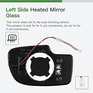 SCITOO Exterior Mirror Replacement Glass Driver Left Side Power Heated Signal fit for 2003-2007 for Chevy Silverado Suburban for GMC Sierra Yukon Replacement Tow Mirror