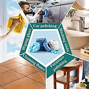 Sukh 20PCS Car Buffing Pads - Car Polishing Bonnet Pad Buffing Pads 5 to 6 Inches Microfiber Polishing Pads Car Orbital Buffer Pads Car Wax Cover Kit for Car Polishing,Waxing and Cleaning.
