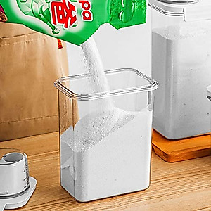 Houchu Washing Powder Container Household Detergent Box Laundry Measuring Cup Detergent Powder Storage Bucket(M)