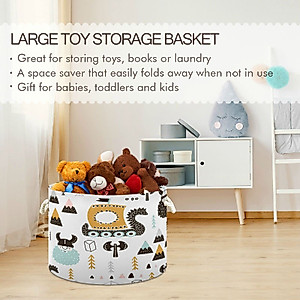 Kigai Cotton Rope Basket Viking Boat Large Storage Basket for Toys Blanket Baby Laundry Basket for Nursery, Closet, Bedroom, Home Organization