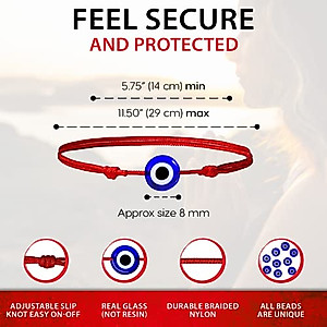 LUCK STRINGS Lucky Evil Eye Protection Bracelet, Adjustable Red String, Handmade Evil Eye Strand Bracelet For Men and Women