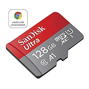 SanDisk 128GB Ultra MicroSDXC UHS-I Memory Card with Adapter - 100MB/s, C10, U1, Full HD, A1, Micro SD Card - SDSQUAR-128G-GN6MA