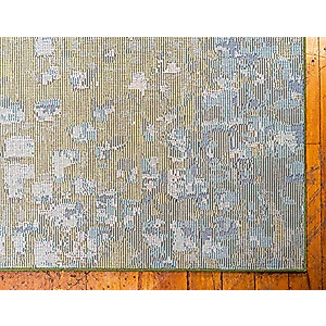 Unique Loom Jardin Collection Colorful, Vibrant, Abstract, Modern Area Rug, 5 x 8 ft, Green/Olive