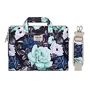 MOSISO Laptop Shoulder Bag Compatible with MacBook Air/Pro,13-13.3 inch Notebook,Compatible with MacBook Pro 14 inch 2023-2021 A2779 M2 A2442 M1, Succulent Briefcase Sleeve Case with Belt