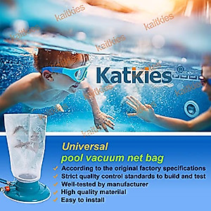 Fine Mesh Bag Replacement with Pull & Lock for Pool Leaf Vacuum, Leaf Eater, Leaf Catcher, Leaf Gulper, Leaf Bagger, Leaf Master, Universal Fit (2-Pcs)