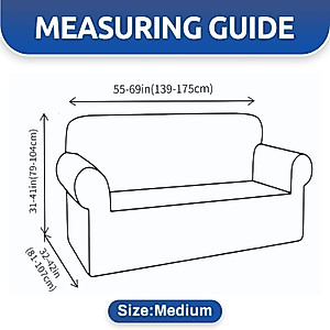 YEMYHOM Couch Cover Latest Jacquard Design High Stretch Sofa Covers for 2 Cushion Couch, Pet Dog Cat Proof Loveseat Slipcover Non Slip Magic Elastic Furniture Protector (Loveseat, Light Gray)