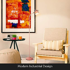 Brightech Zoey LED Floor Lamp - Flexible, Bright Standing Task Light for Puzzles, Crafting, Sewing and Reading - Perfect Dimmable Lighting for Kids Bedrooms, Desks, Nurseries, & Offices - Pastel Pink