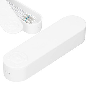 Zerodis Cotton Swab Box, Cartoon Bear Pattern Mini Travel Swab Case Unique Keepsake Trinket Box with Cover for Home Office(White)