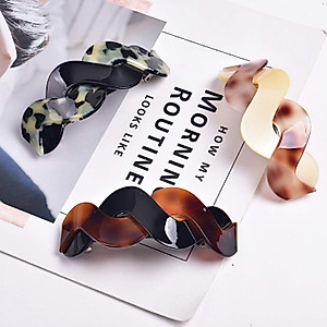 Mistofu Hair Clips (3 Count) - Large Hair Barrettes for Thick Hair - 3pcs Elegant French Barrettes Retro Hair Accessories for Women Daily Wear