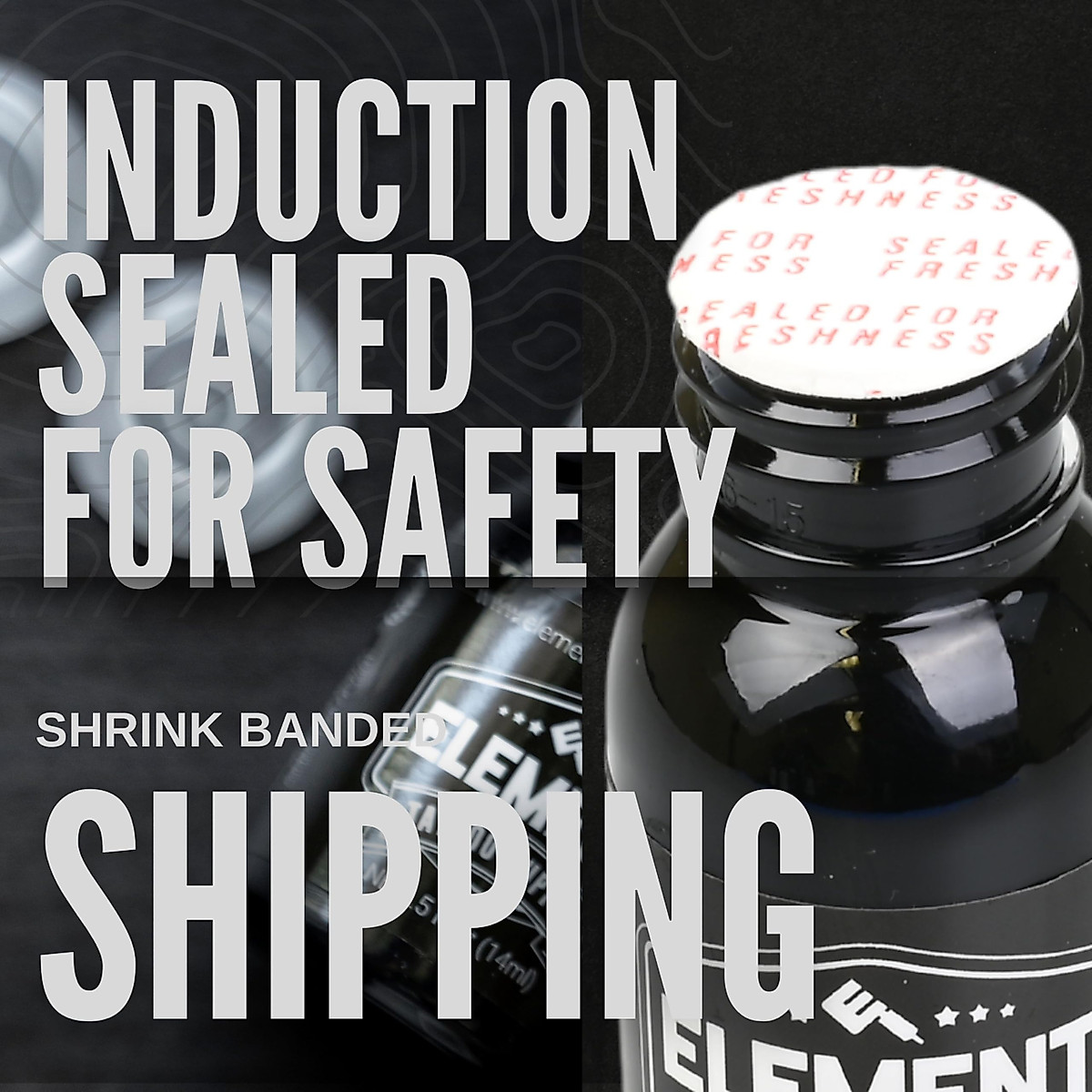 Element Tattoo Supply - Black Tattoo Ink Lining Outline Shading Mixing Ink Blending Solid Tattooing Ink Permanent for Human Skin Professional Vegan Tattoo Ink 1oz Bottle