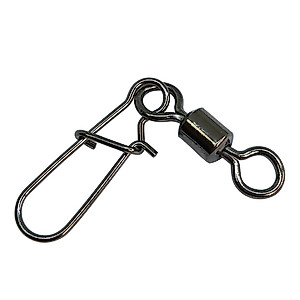 Unclesport 100pcs Fishing Rolling Swivel with Nice Snap Freshwater Bass Fishing Accessories Sea Fishing Gear 10#-0.83"/17LB