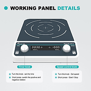 JOANLAB Digital Magnetic Stirrer Plate 30L Laboratory Large Capacity Magnetic Stir Plate Mixer 50-1300rpm w/Timming Lab Stirrer