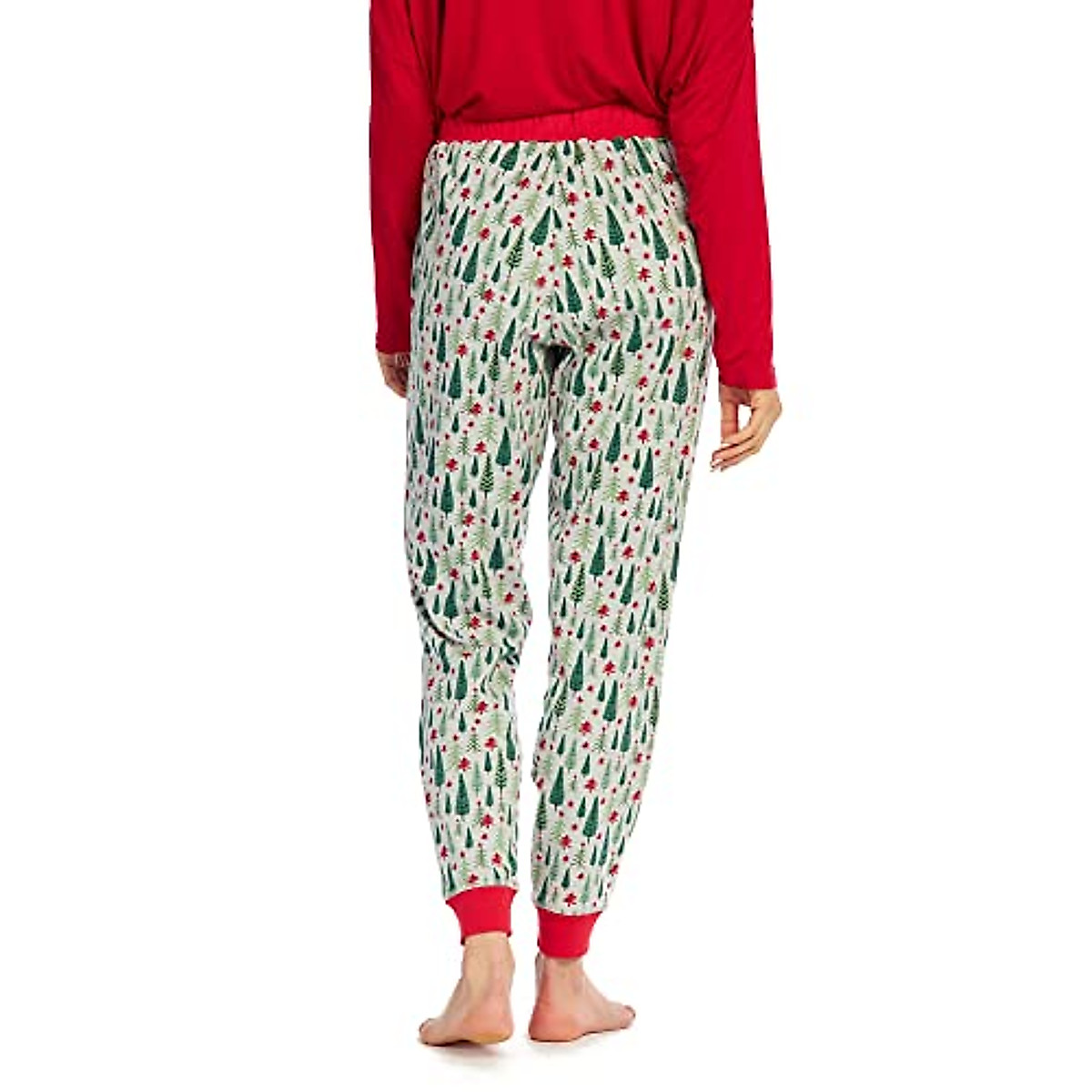 Mud Pie Womens Holiday Christmas Pajamas Set, Red, Small