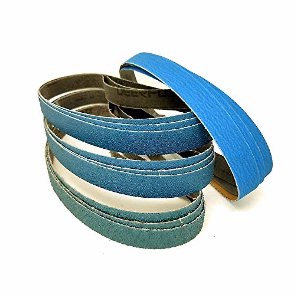 3/8 Inch x 13 Inch Zirconia Sanding Belts, 4 Each of 40/60/80/120 Assorted Grits, Belt Sander Tool for Woodworking, Metal Polishing (16 Pack)