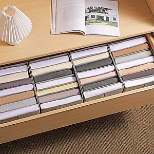 Coorganisers 4 Packs Adjustable T-shirt Drawer Organizers for Clothing with 6 adjustable dividers, 7 Grids wardrobe clothes organizer, DIY Clothes Organizer for Folded Clothes, T-shirt, Legging