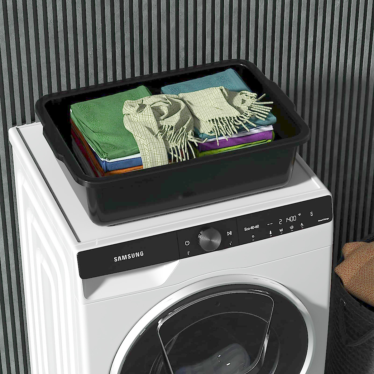 Kekow 12-Pack Plastic Bus Box, 13 L Commercial Bus Tubs, Black