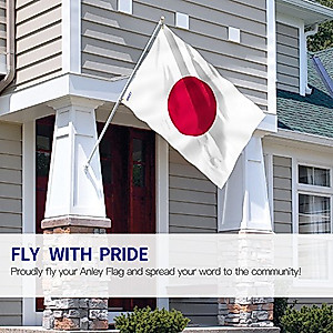 Anley Fly Breeze 3x5 Foot Japan Flag - Vivid Color and Fade proof - Canvas Header and Double Stitched - Japanese National Flags Polyester with Brass Grommets 3 X 5 Ft
