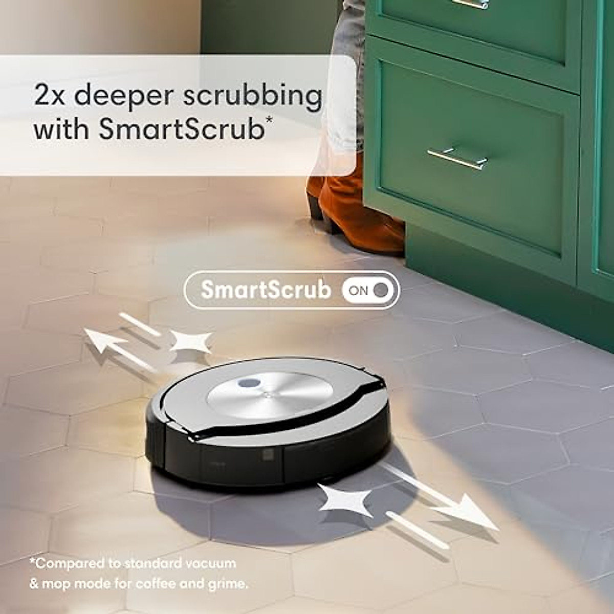 iRobot Roomba Combo j7+ Self-Emptying Robot Vacuum & Mop - Automatically Vacuums and Mops, Fully Retractable Mop pad, Identifies & Avoids Obstacles, Smart Mapping, Works with Alexa, Ideal for Pets