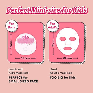 [ peach and ] Ballerina Face Mask Sheet for Kids, Children | Facial Mask made with 100% Cotton (5pcs)