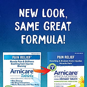 Boiron Arnicare Tablets for Pain Relief from Muscle Pain, Joint Soreness, Swelling from Injury or Bruises - 60 Count