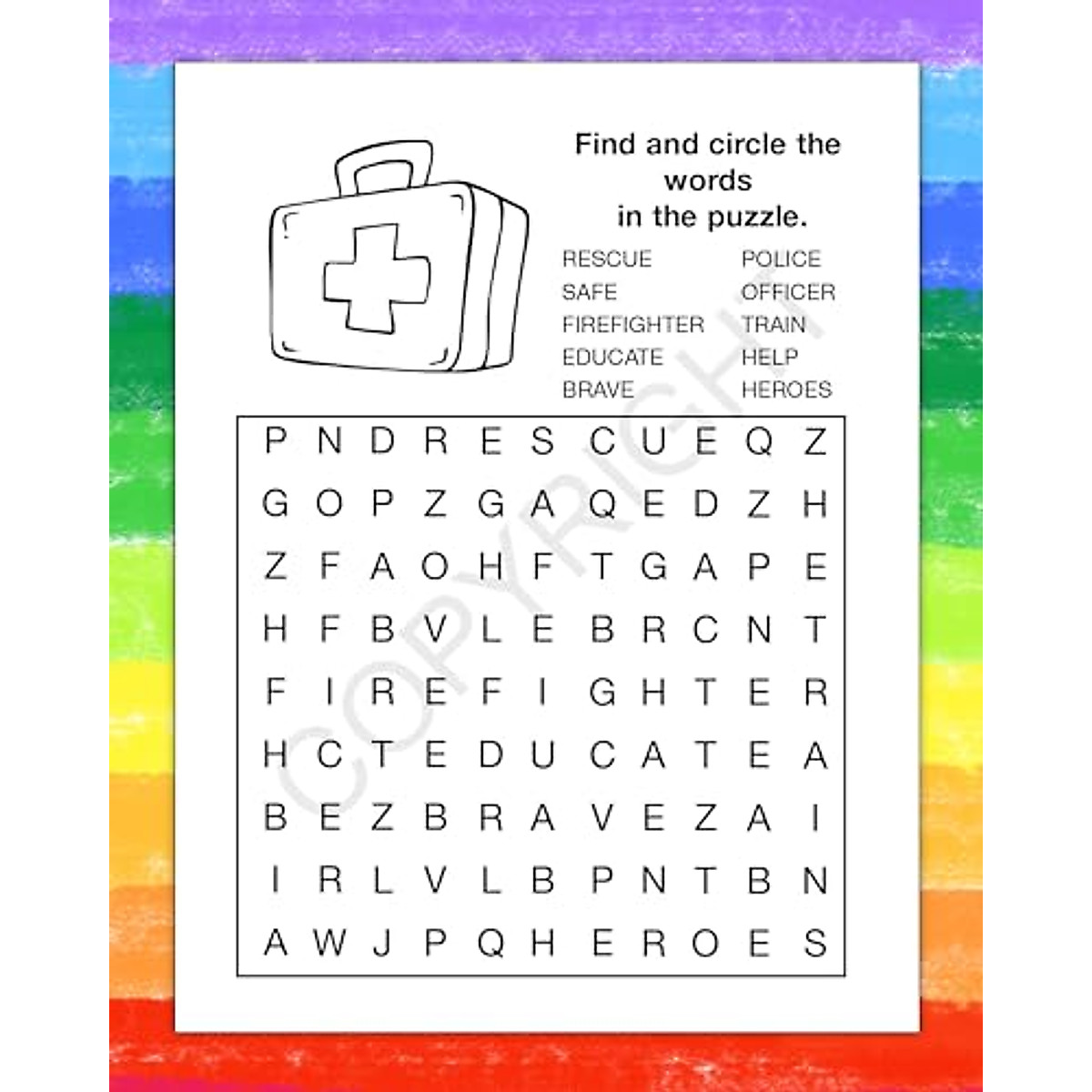 ZOCO - My Heroes - Police, Fire, EMTs - Kids Coloring Books (25 Bulk Pack, Without Crayons) - Community Relations & Promotional Handout - Games, Puzzles, Activities for Children